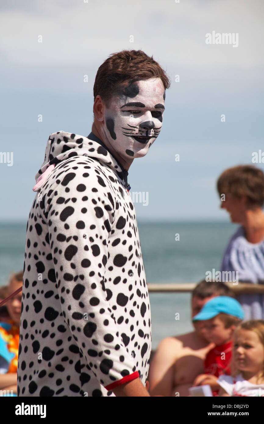 man dressed as spotty dalmatian dog taking part in Swanage Carnival ...