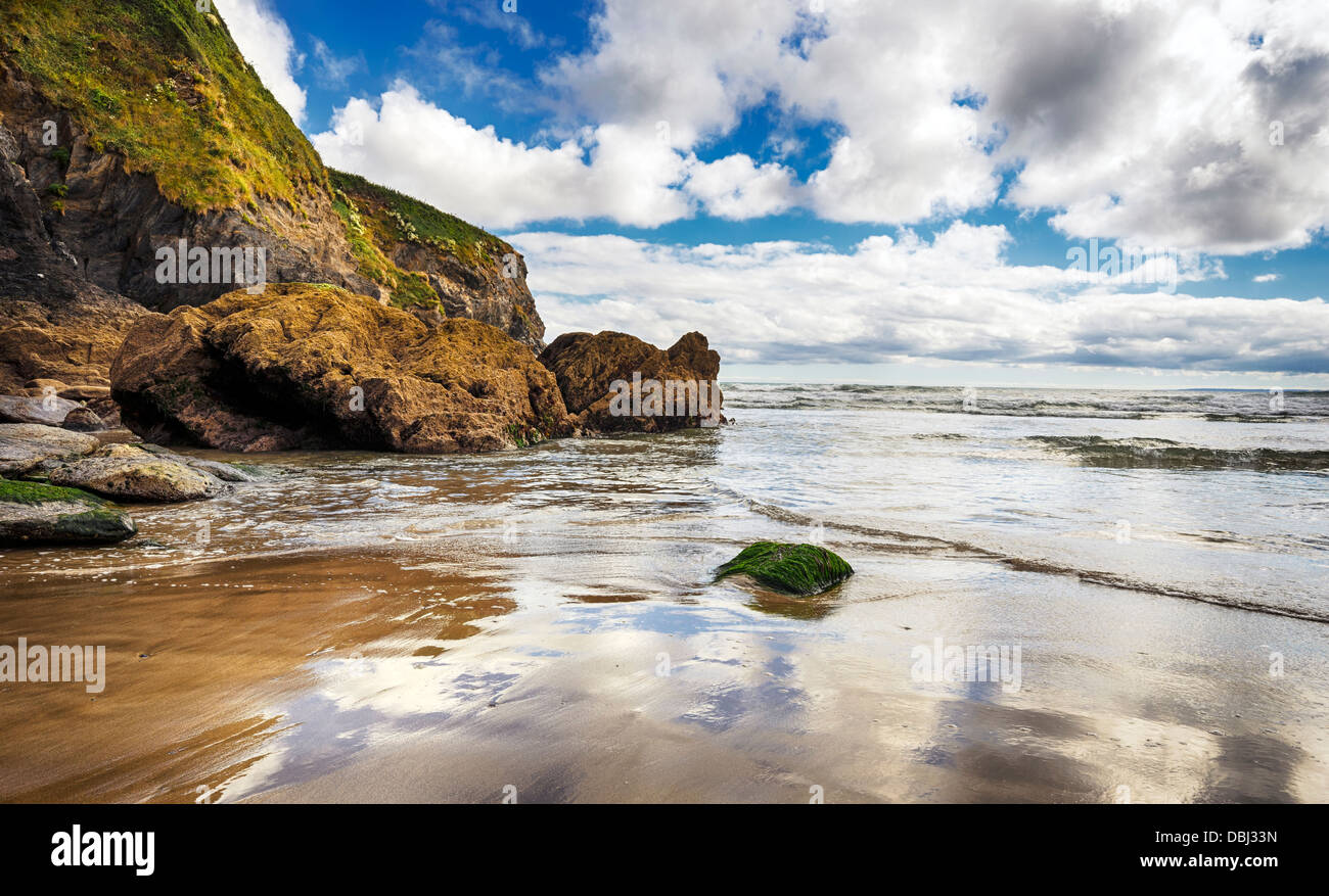 Hemmick beach near Penare on the south coast of Cornwall Stock Photo ...