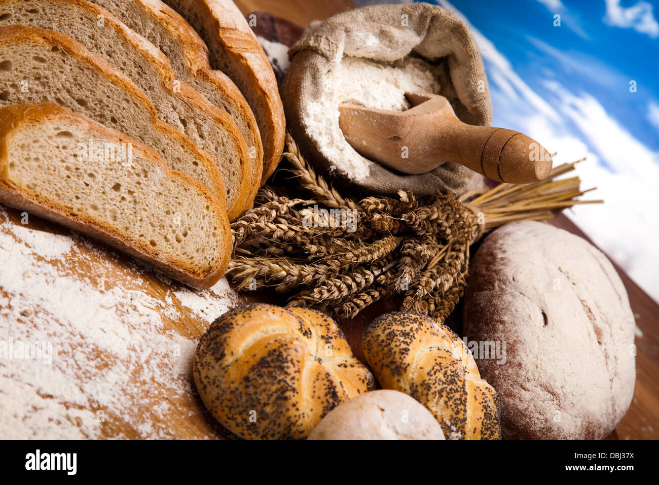 Variety of whole wheat bread Stock Photo - Alamy