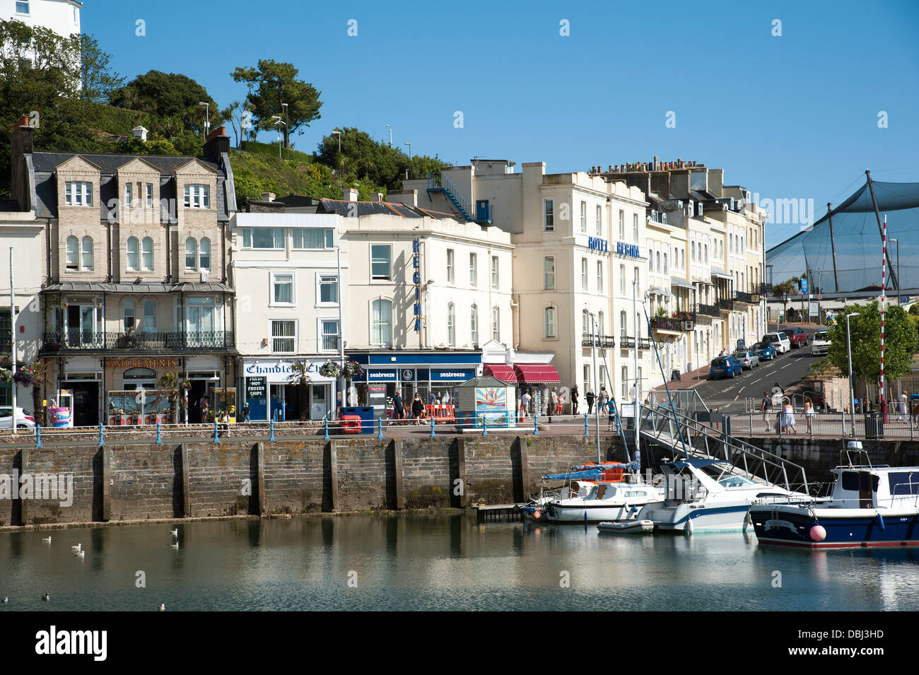 Torquay Devon waterfront inner harbour harbor English coastal resort ...