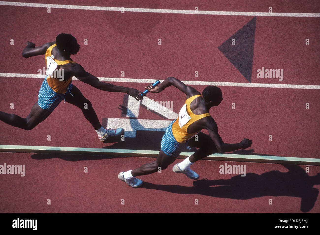 Boys relay race Stock Photo - Alamy