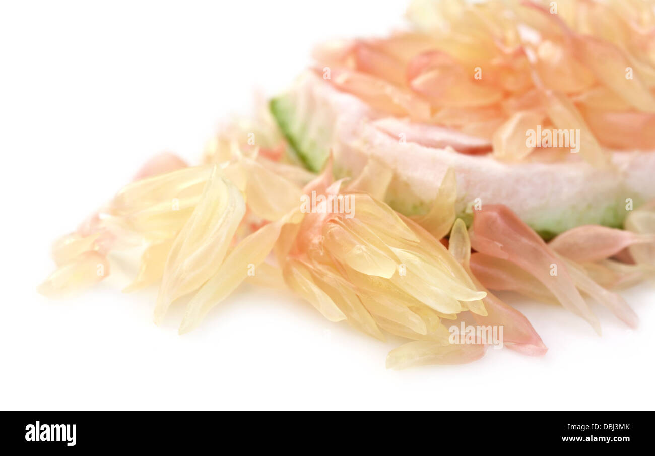 Flesh on Shaddock over white background Stock Photo - Alamy