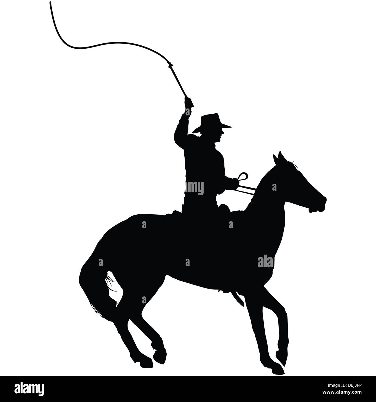 Silhouette of a horseman cracking a whip Stock Photo - Alamy
