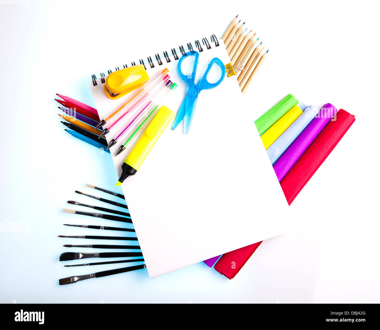 Office and student accessories, Notepad Stock Photo - Alamy