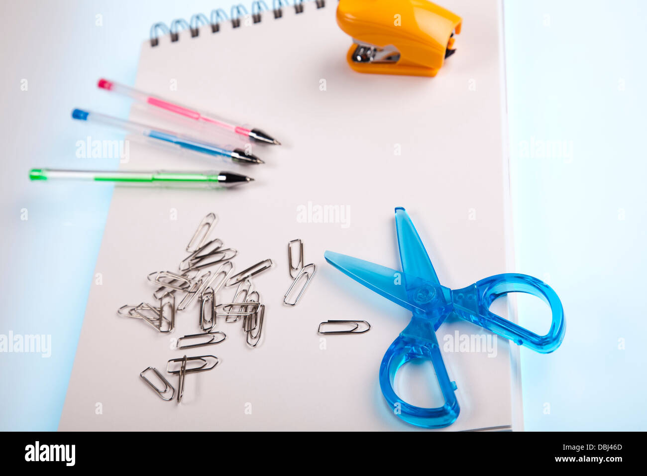 School tools on a white background Stock Photo - Alamy