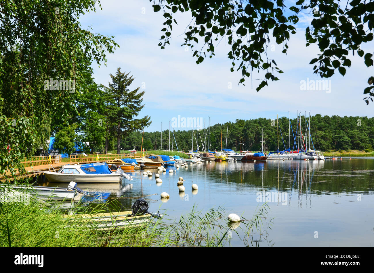 Idyllic Swedish small boat harbour at the city Kalmar Stock Photo - Alamy