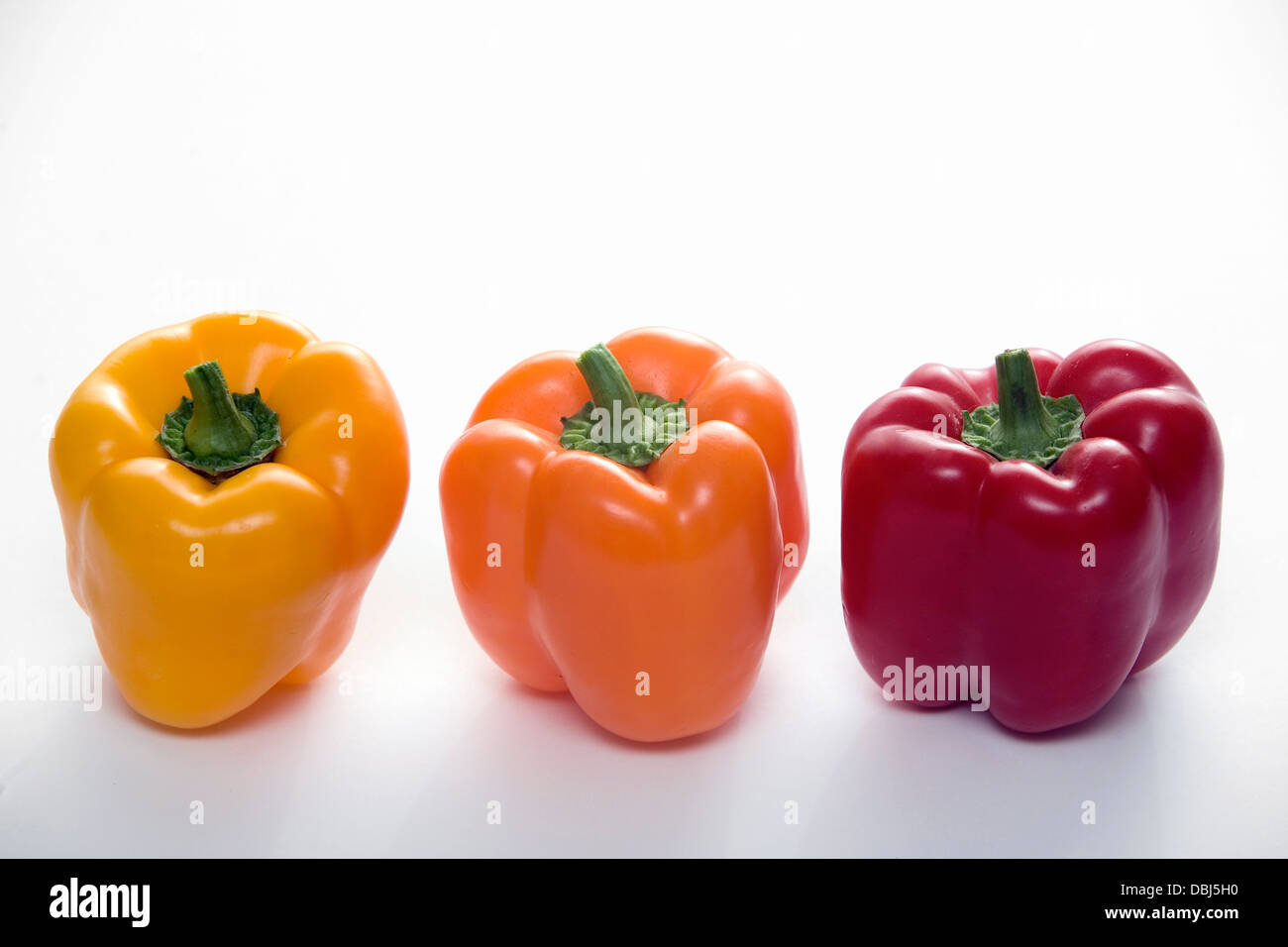Three fresh bell peppers Stock Photo - Alamy