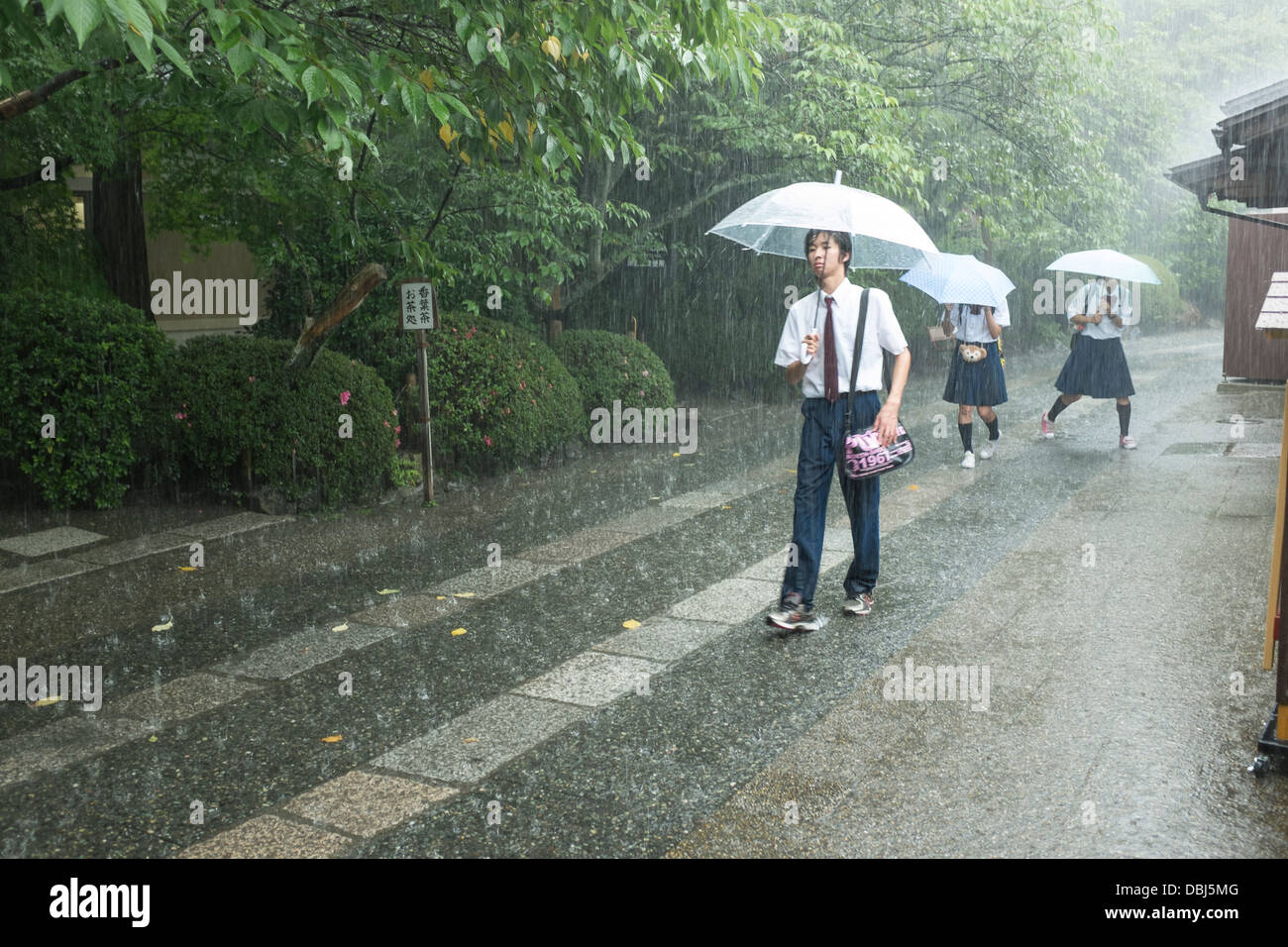 Heavy rain Kyoto Japan Stock Photo - Alamy