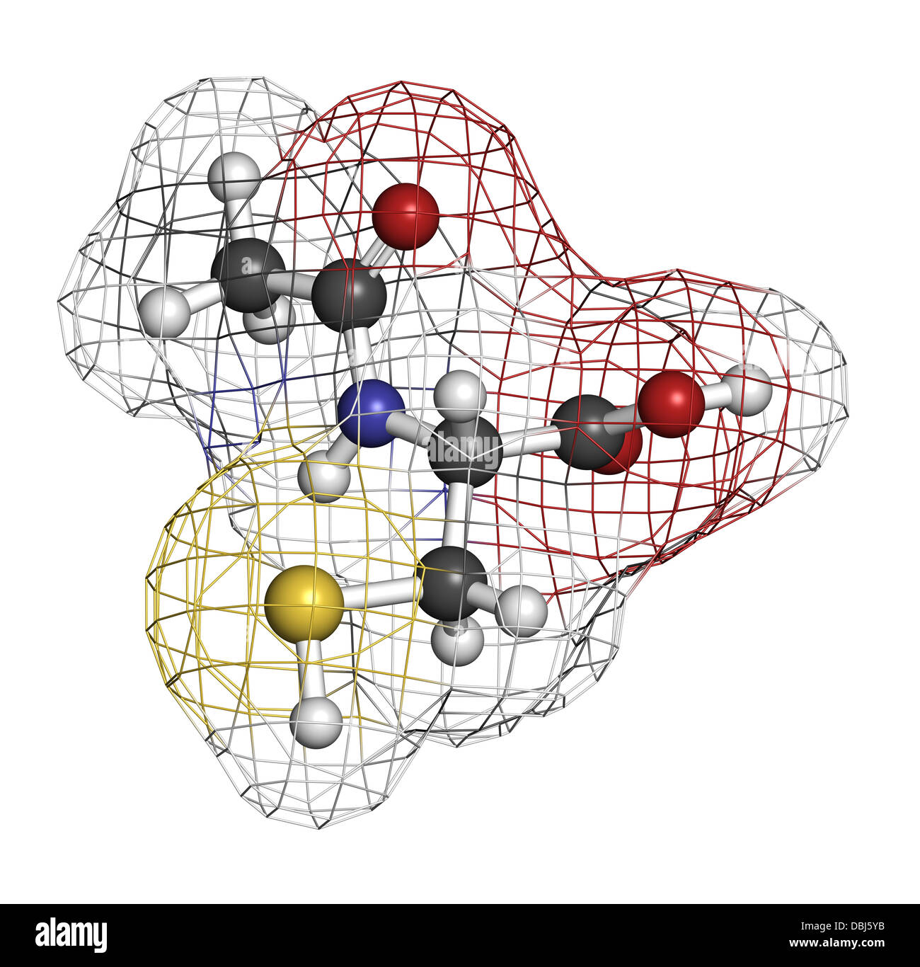 Acetylcysteine (NAC) mucolytic drug, chemical structure. Also used to ...