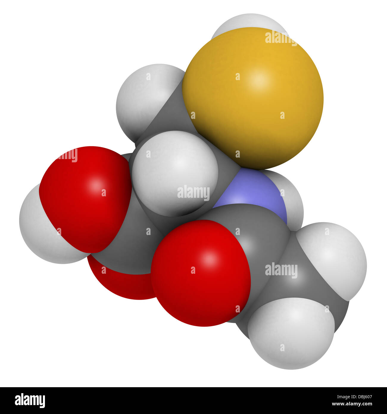 Acetylcysteine (NAC) mucolytic drug, chemical structure. Also used to ...
