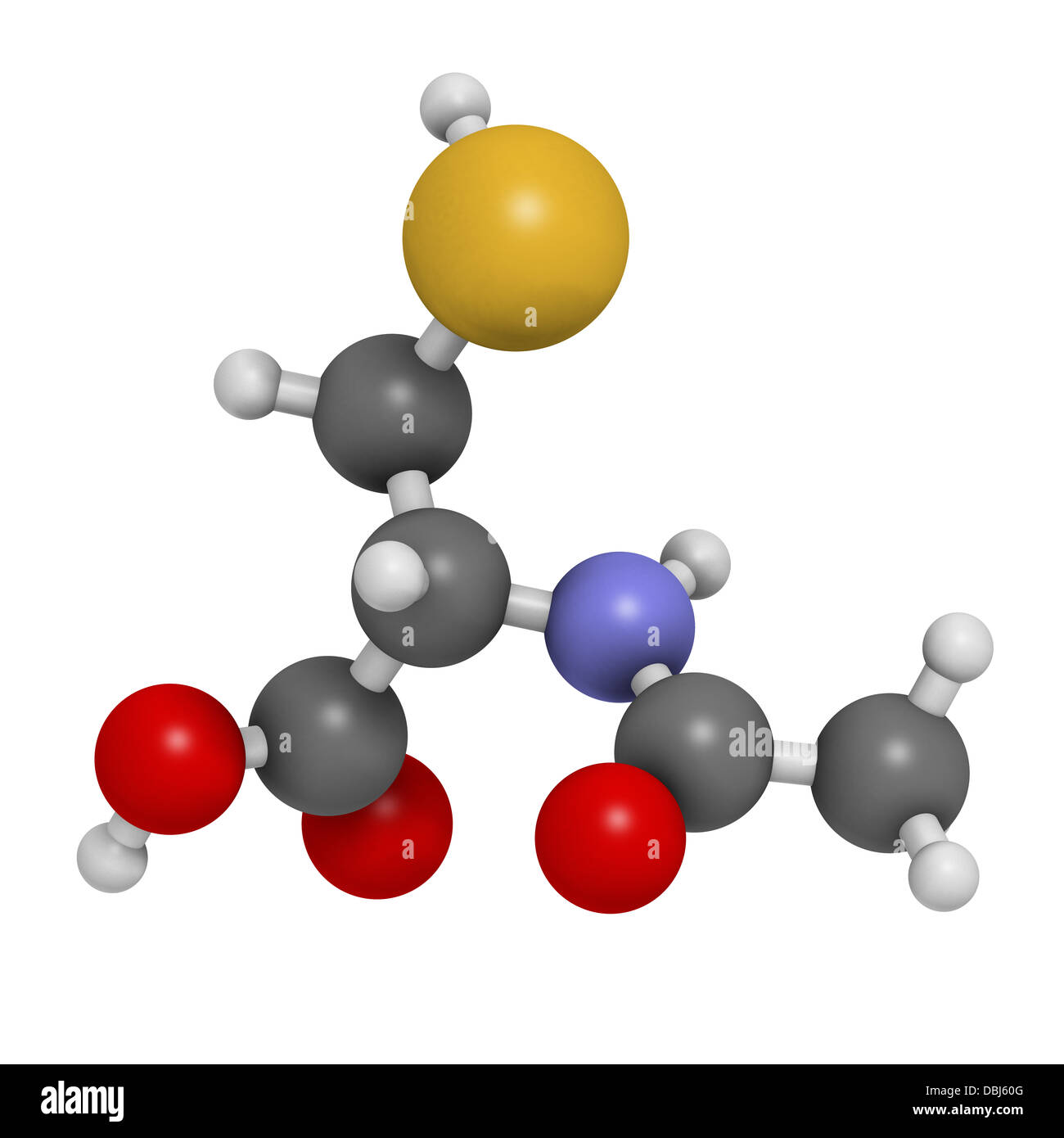 Acetylcysteine (NAC) mucolytic drug, chemical structure. Also used to ...