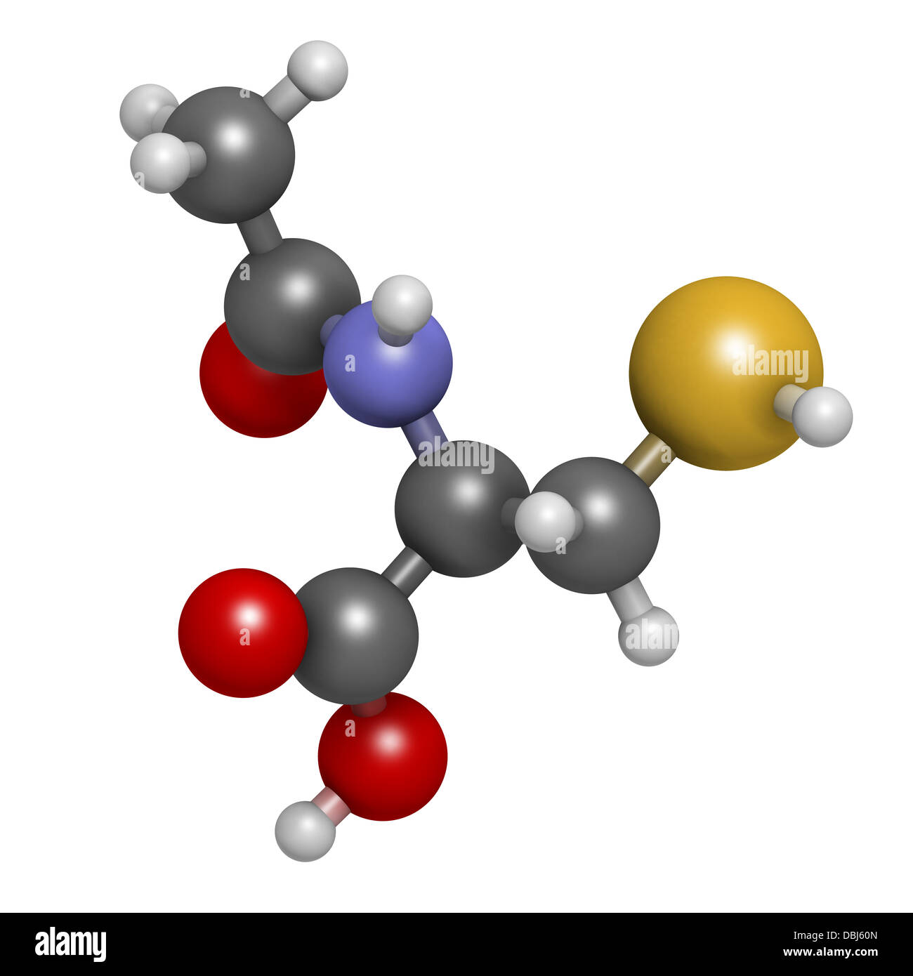 Acetylcysteine (NAC) mucolytic drug, chemical structure. Also used to ...