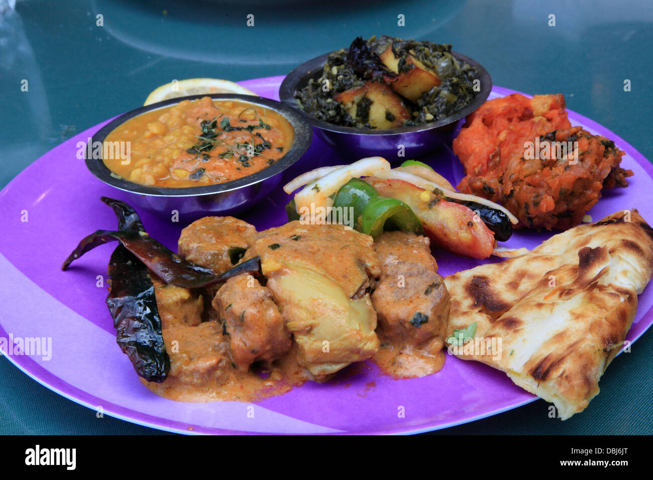 Indian food, mixed plate Stock Photo - Alamy