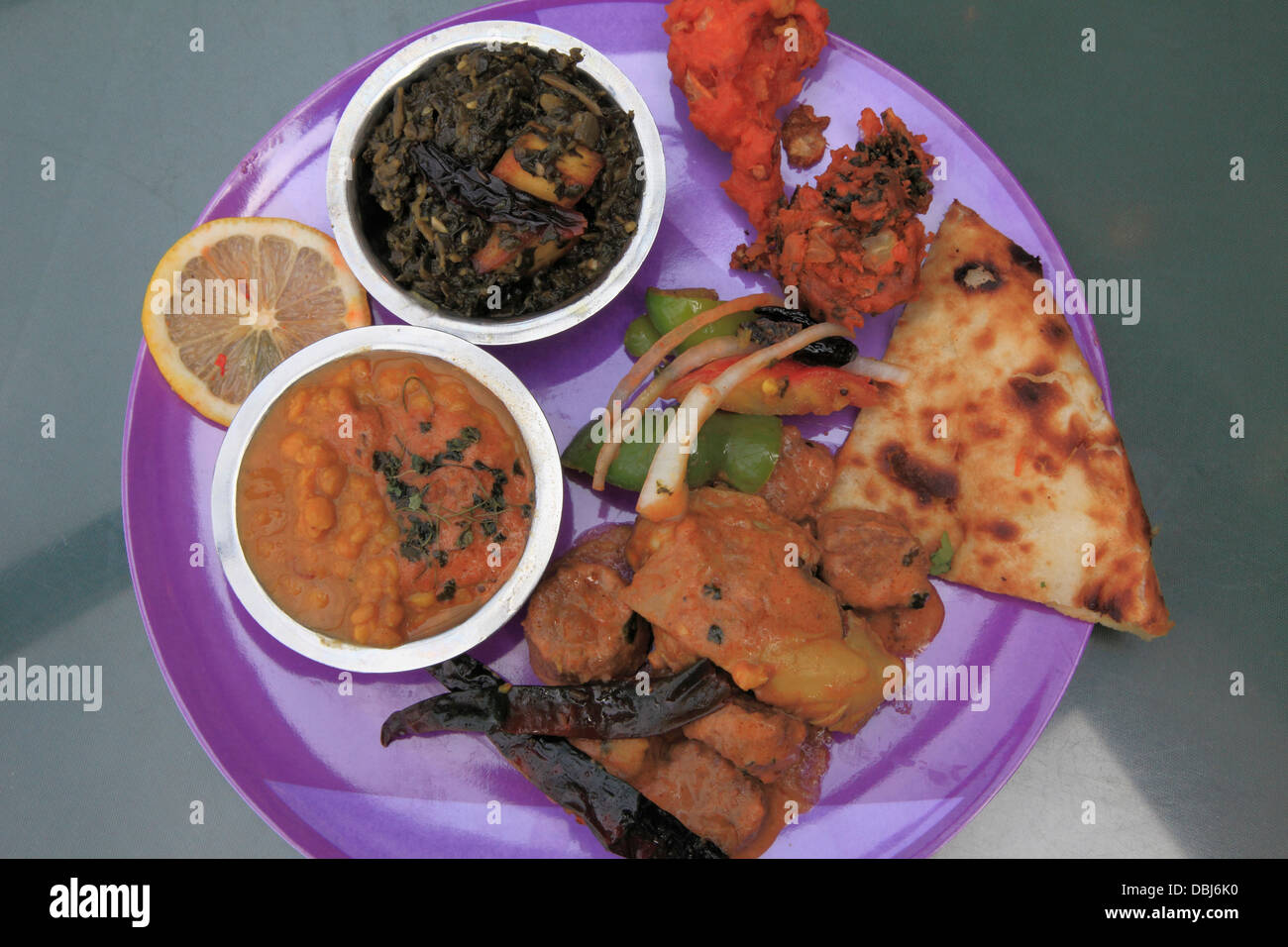 Indian food, mixed plate Stock Photo - Alamy
