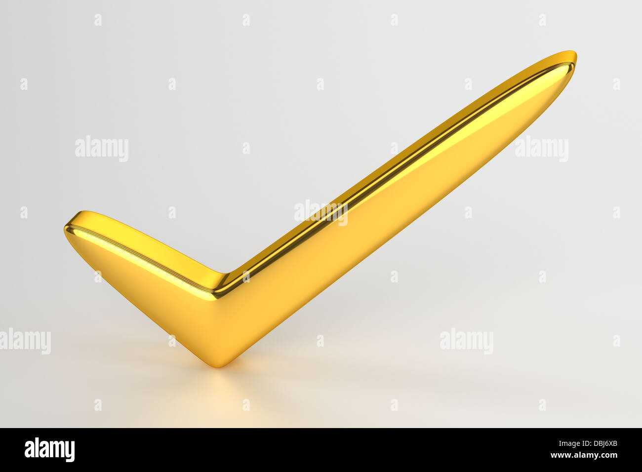 3D Golden Check Mark - On Grey Background Stock Photo - Alamy