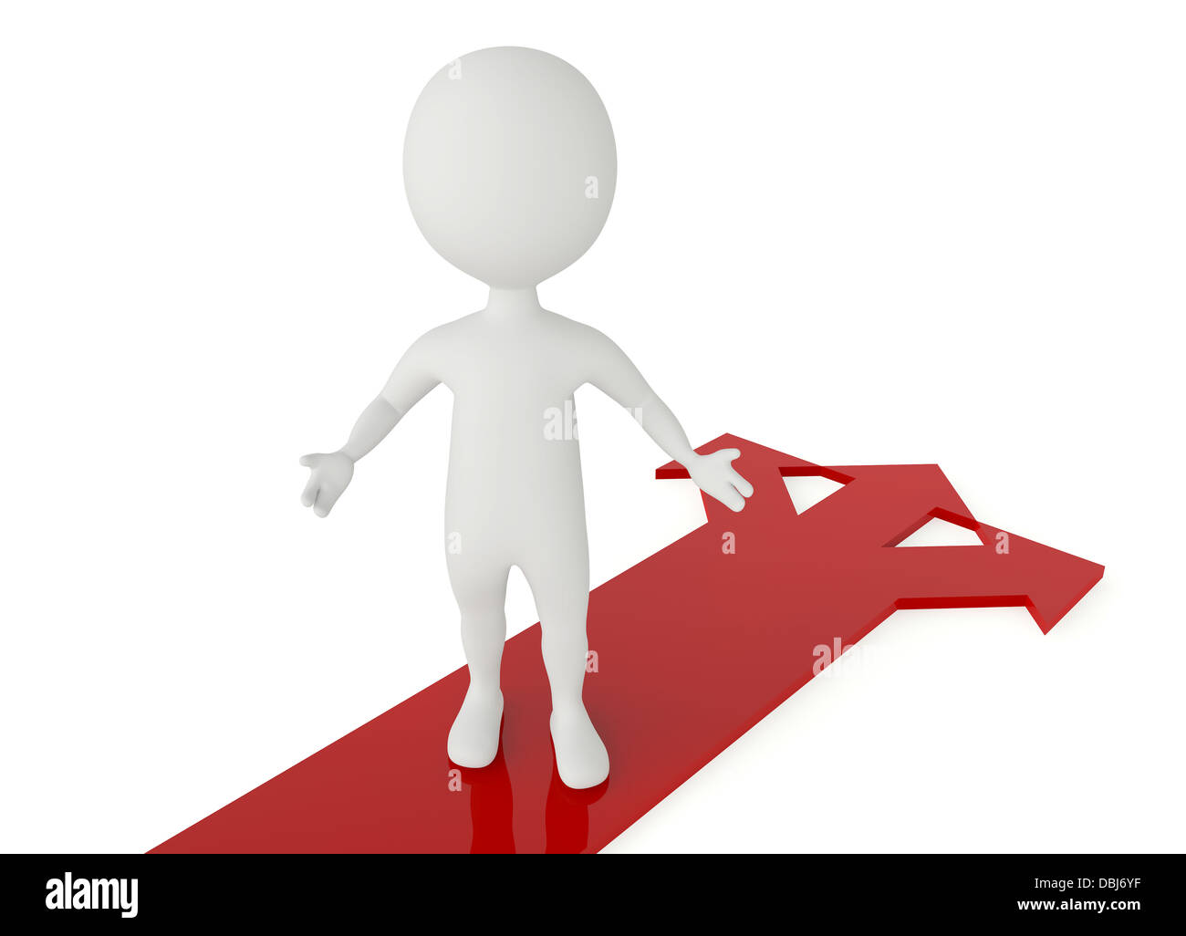 3d humanoid character make a choice on white Stock Photo - Alamy