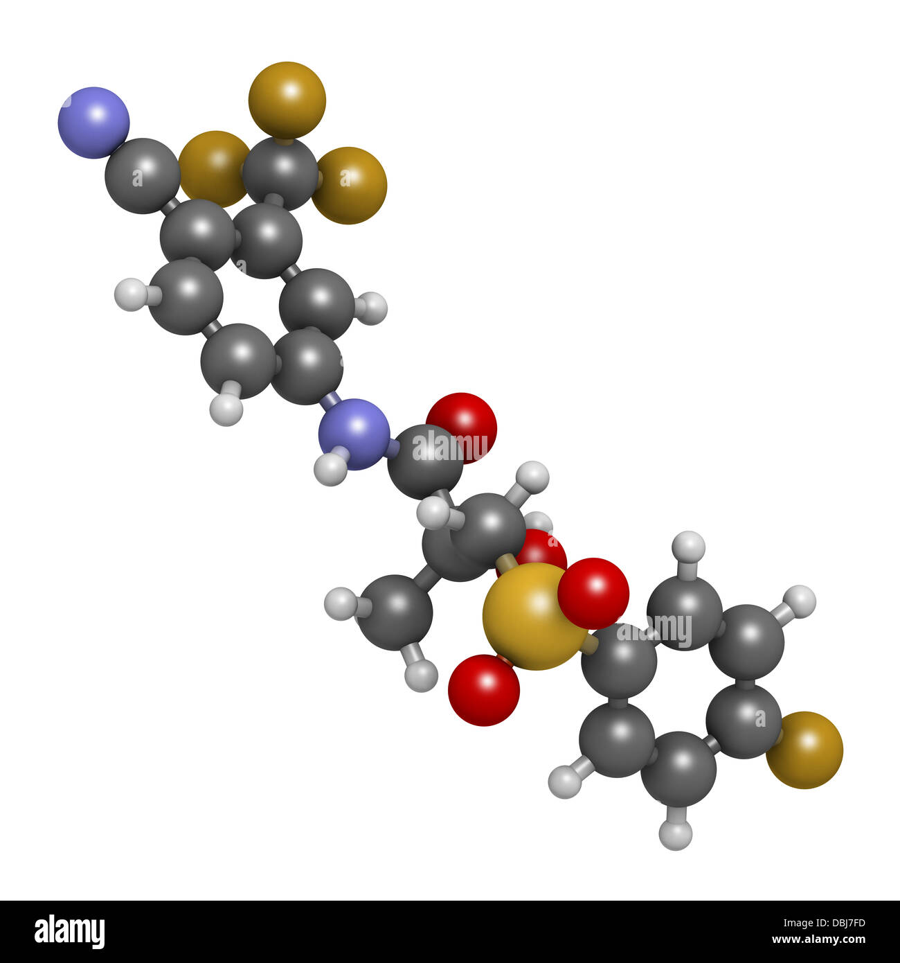 Bicalutamide prostate cancer drug (anti-androgen), chemical structure ...