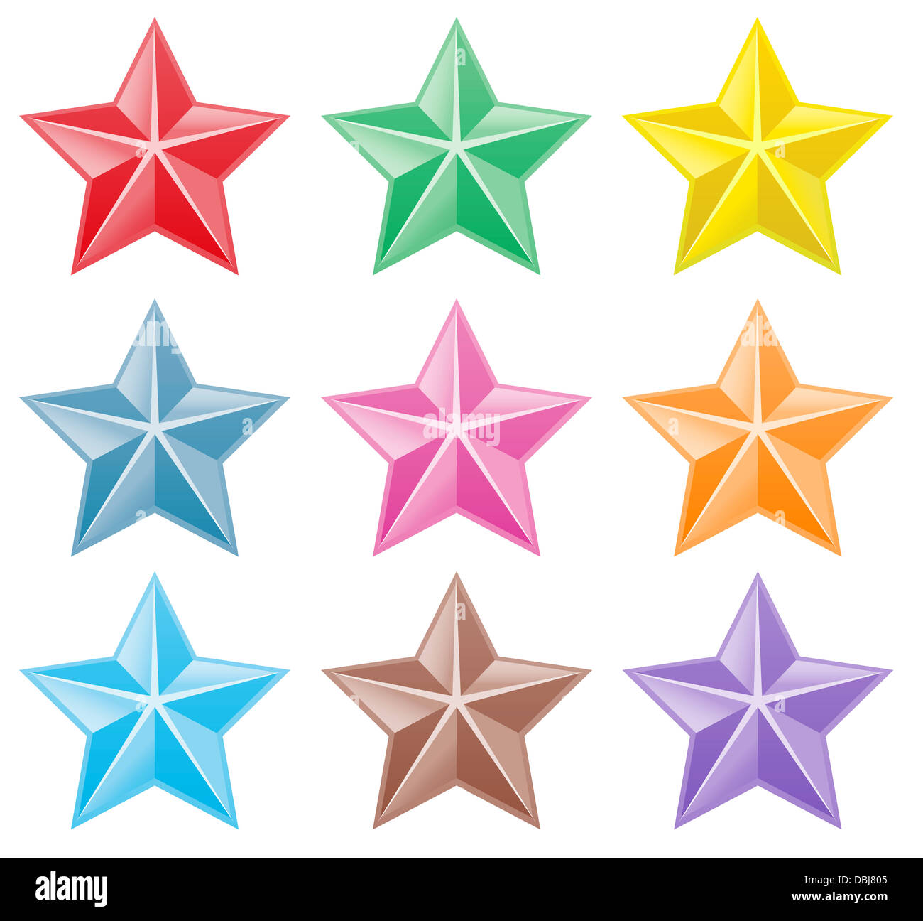 Collection of colorful stars Stock Photo - Alamy