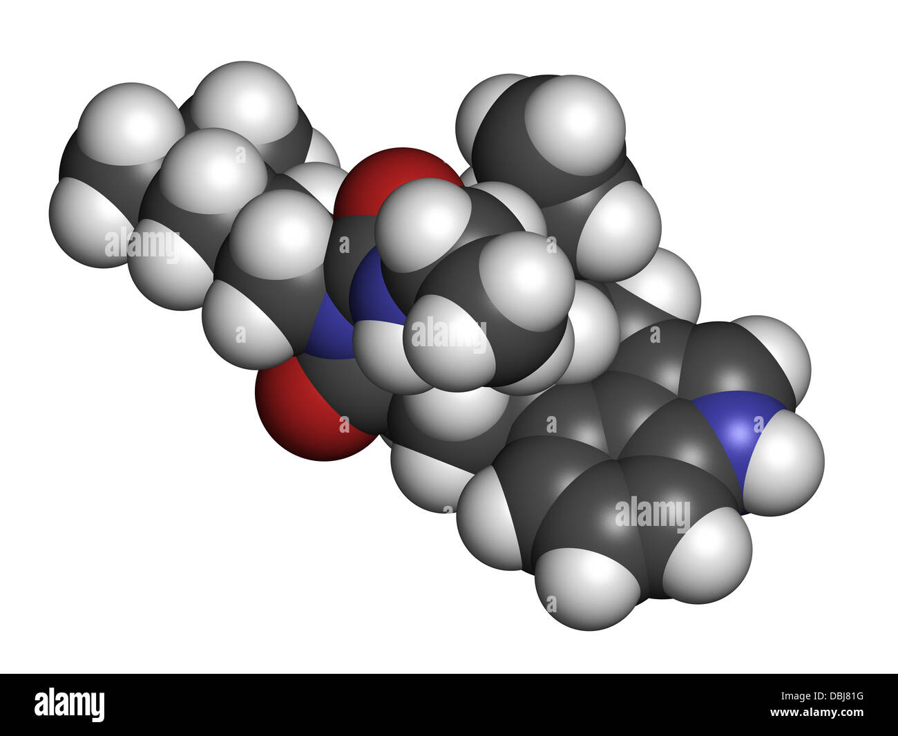 Cabergoline drug, chemical structure. Used in Parkinson's disease and ...