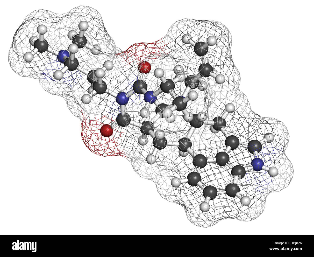 Cabergoline drug, chemical structure. Used in Parkinson's disease and ...