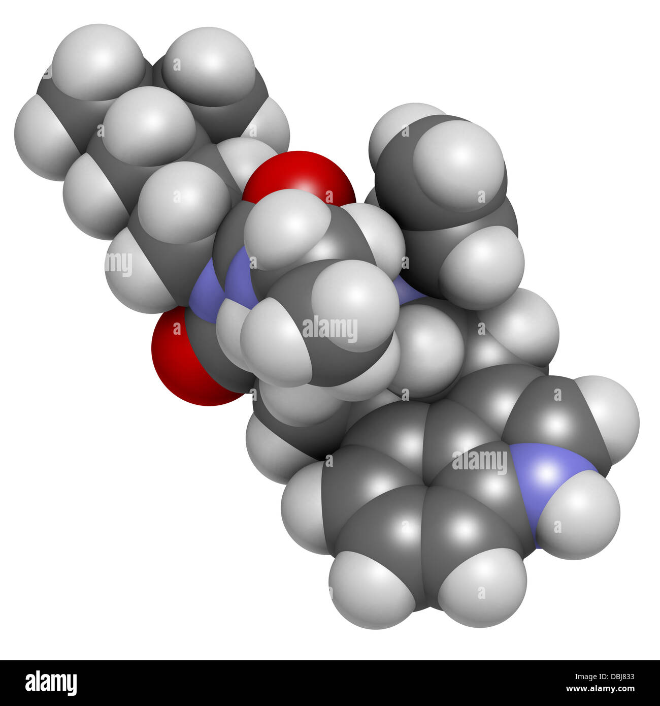 Cabergoline drug, chemical structure. Used in Parkinson's disease and ...