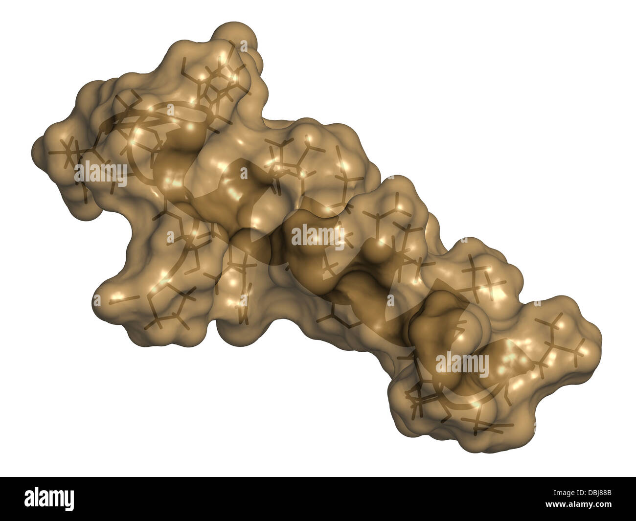 Salmon calcitonin peptide hormone drug, chemical structure. Used in ...