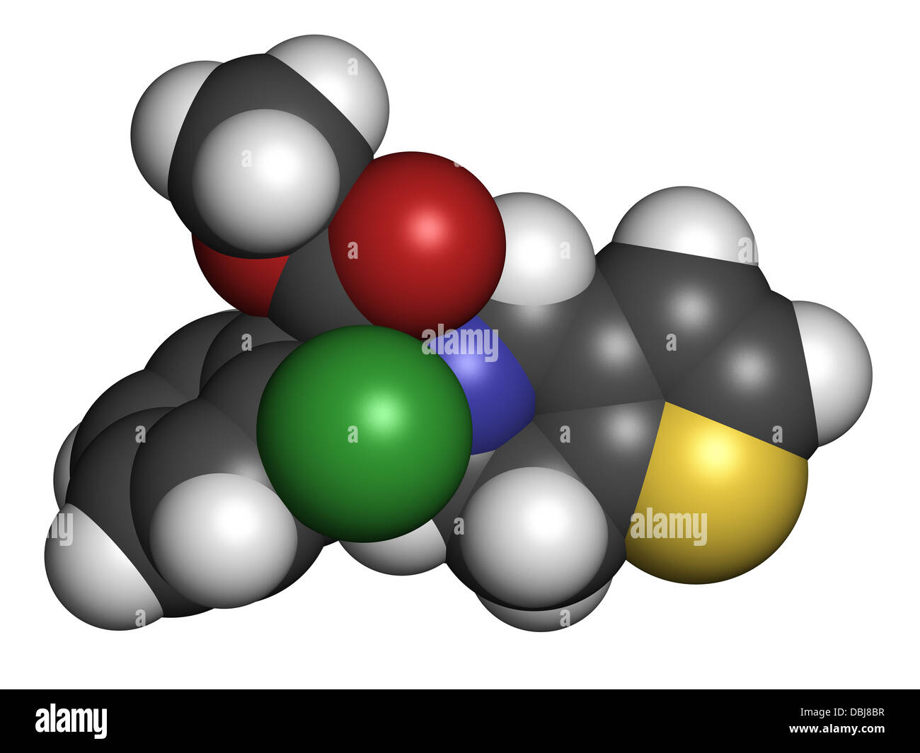 Clopidogrel antiplatelet agent, chemical structure. Inhibits blood ...
