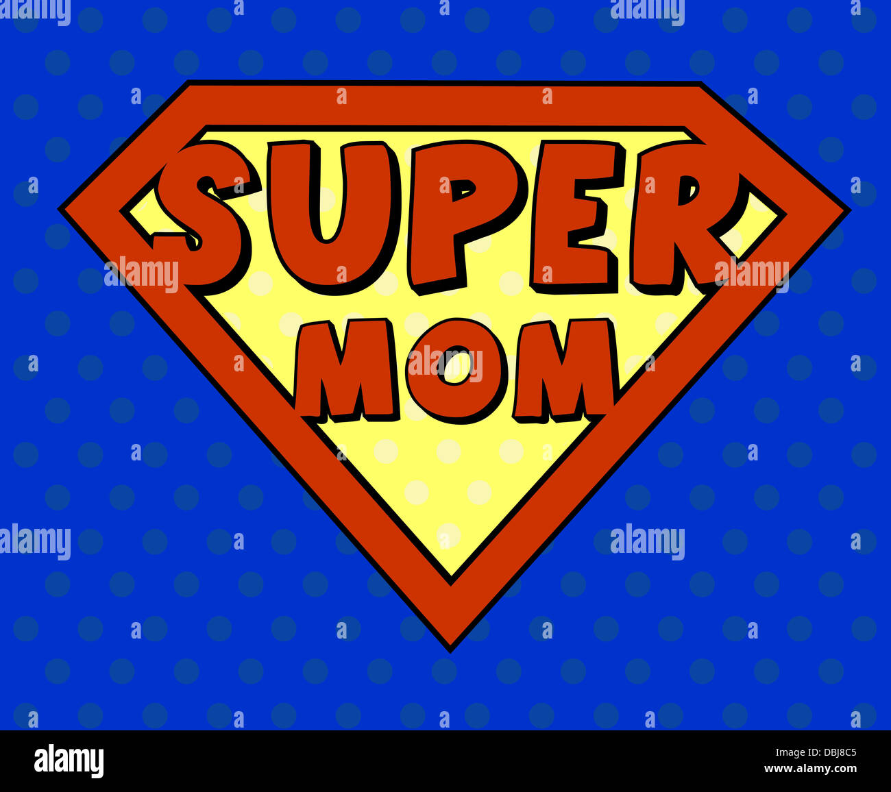 Super mom shield in pop art style Stock Photo - Alamy