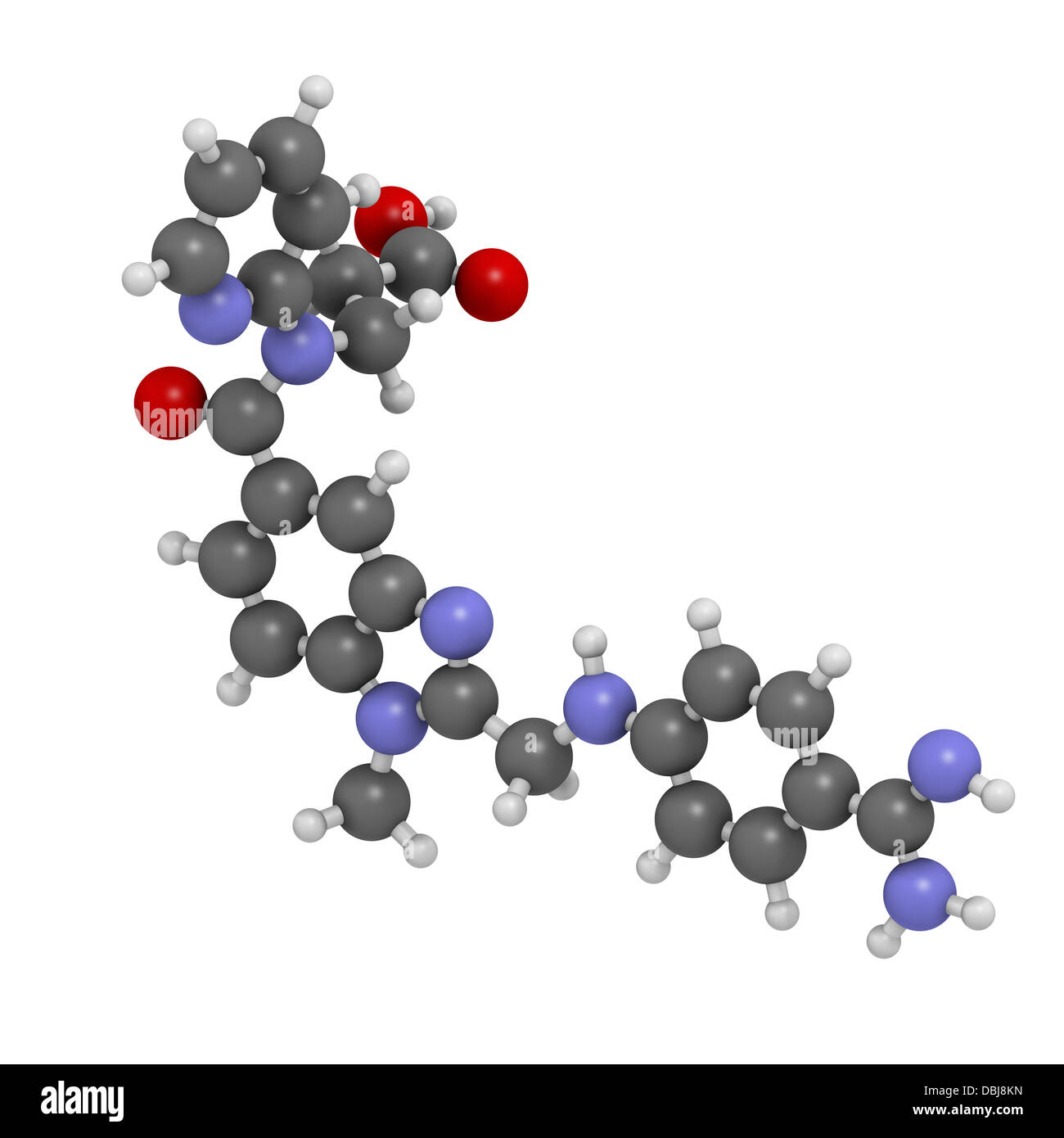 Dabigatran anticoagulant drug (direct thrombin inhibitor), chemical ...