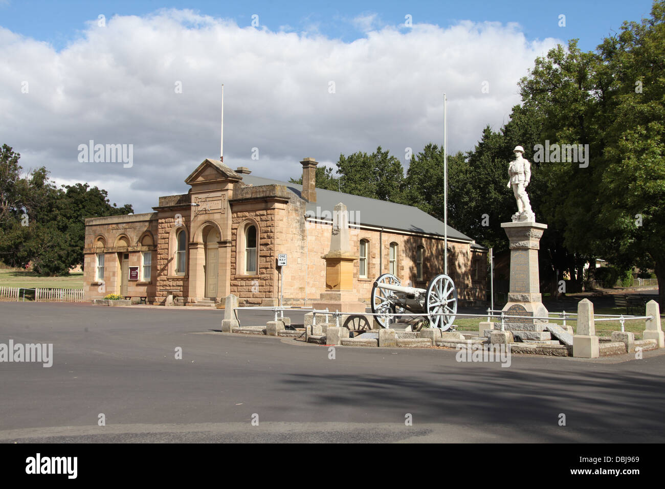 Historic Town of Ross in Tasmania with its Victorian era Town Hall and ...