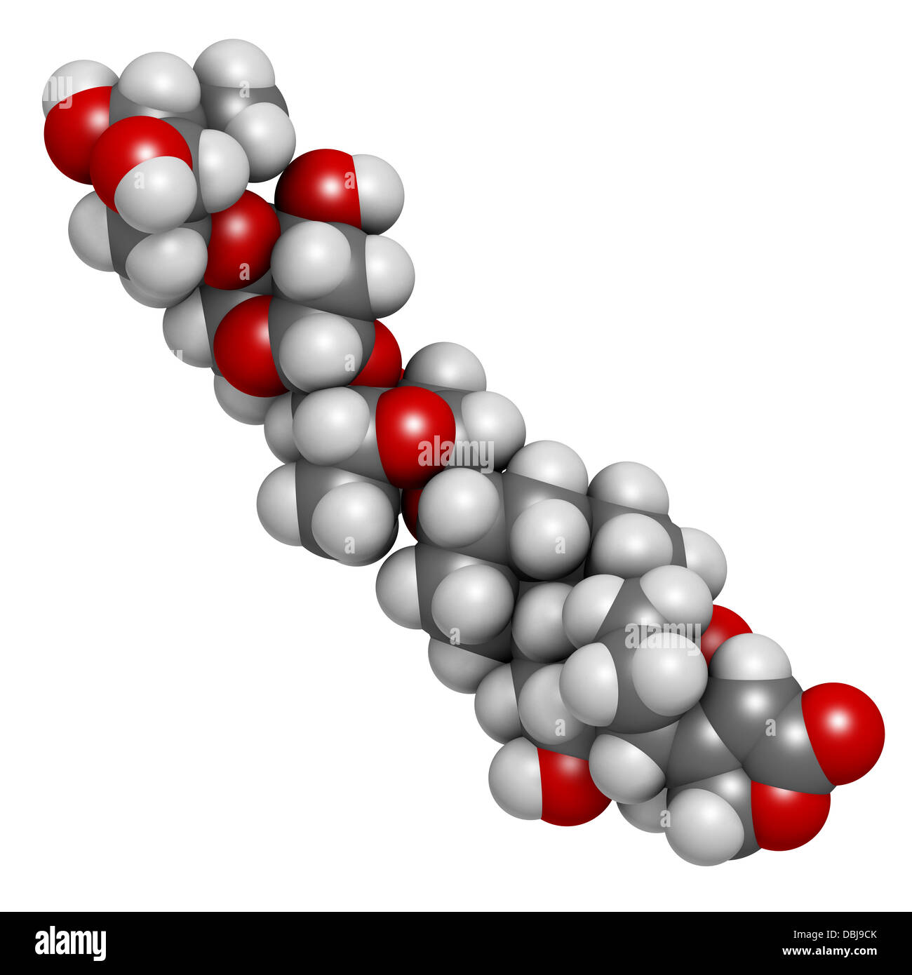 digoxin heart failure drug, chemical structure. Extracted from foxglove ...
