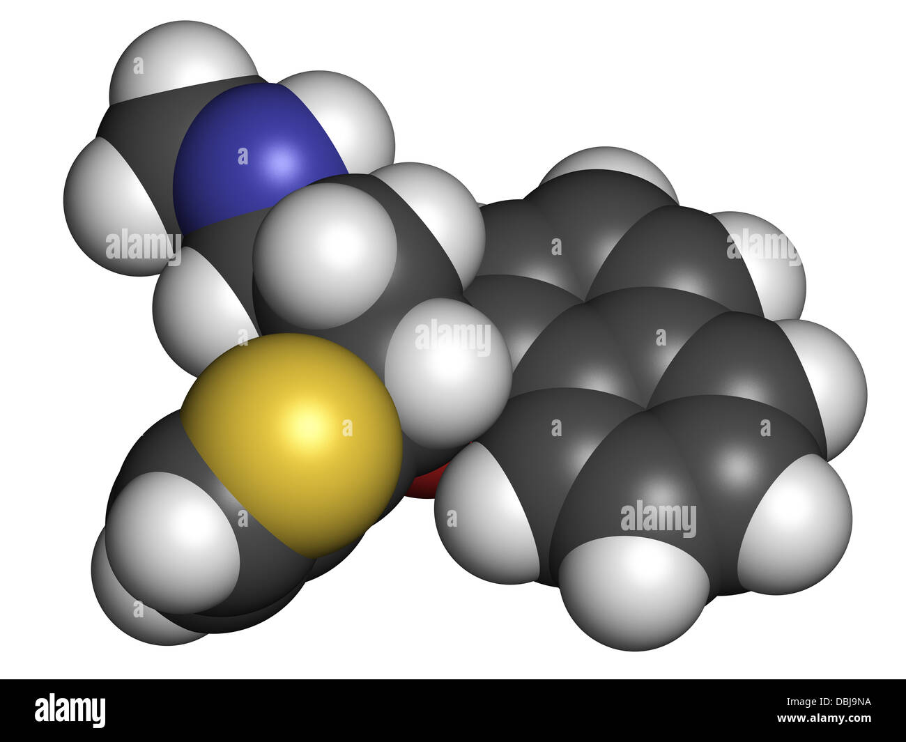 Duloxetine antidepressant drug (SNRI class), chemical structure. Also ...