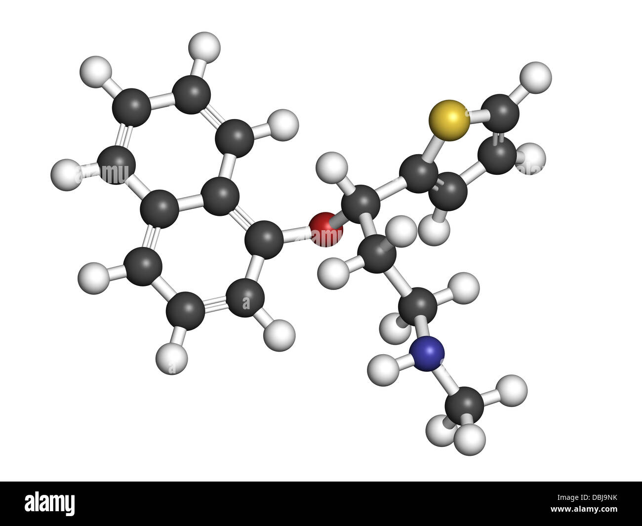 Duloxetine antidepressant drug (SNRI class), chemical structure. Also ...