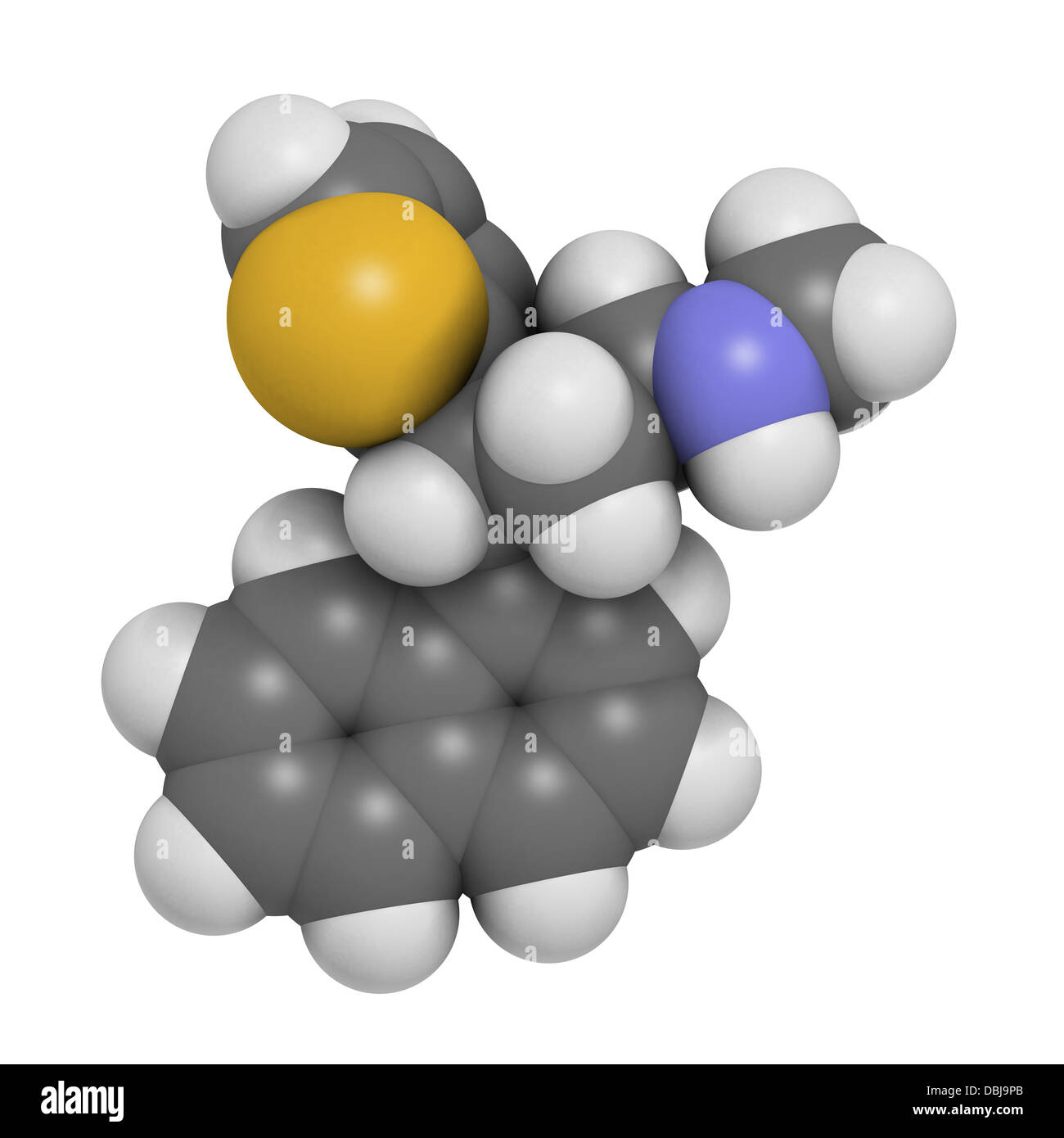 Duloxetine antidepressant drug (SNRI class), chemical structure. Also ...