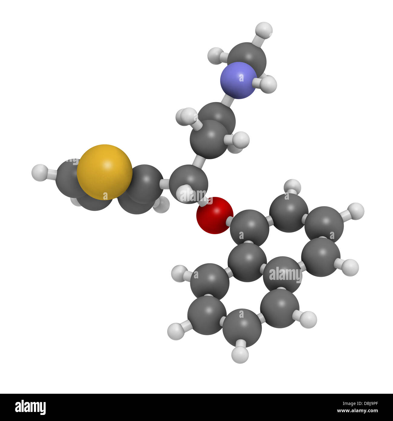 Duloxetine antidepressant drug (SNRI class), chemical structure. Also ...