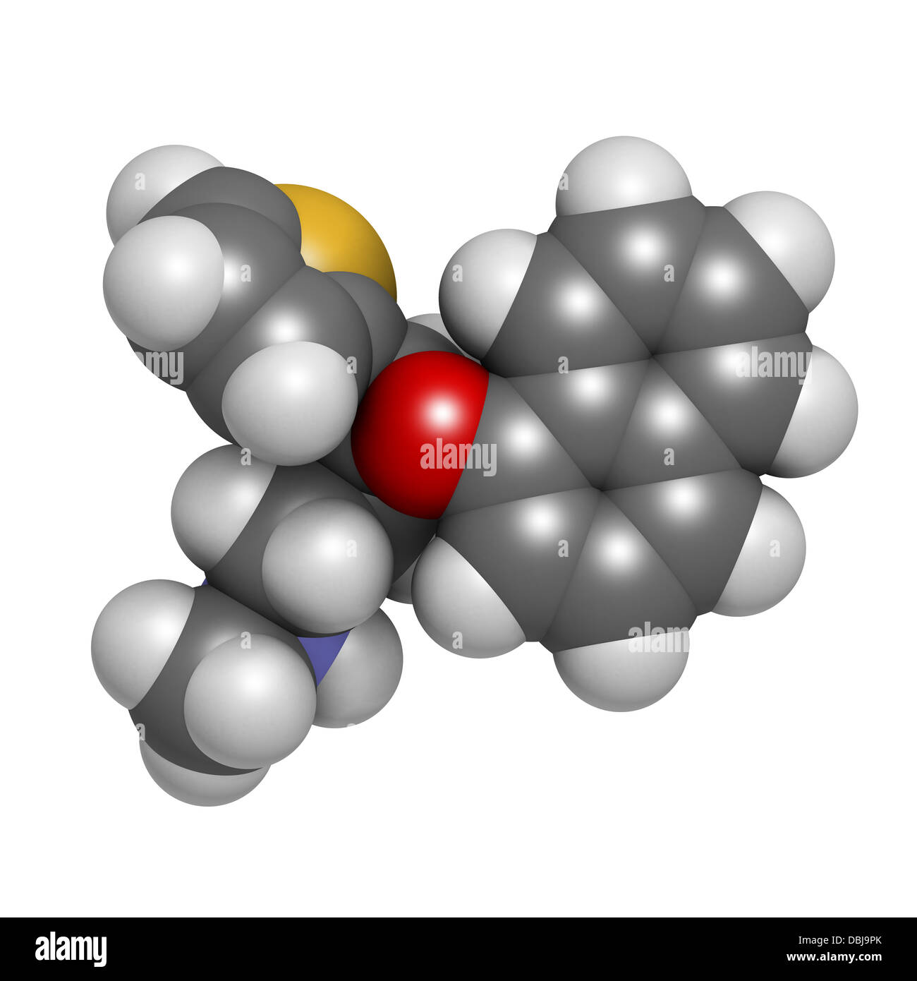 Duloxetine antidepressant drug (SNRI class), chemical structure. Also ...
