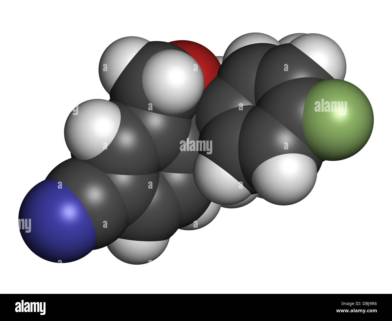 Escitalopram antidepressant drug (SSRI class), chemical structure ...