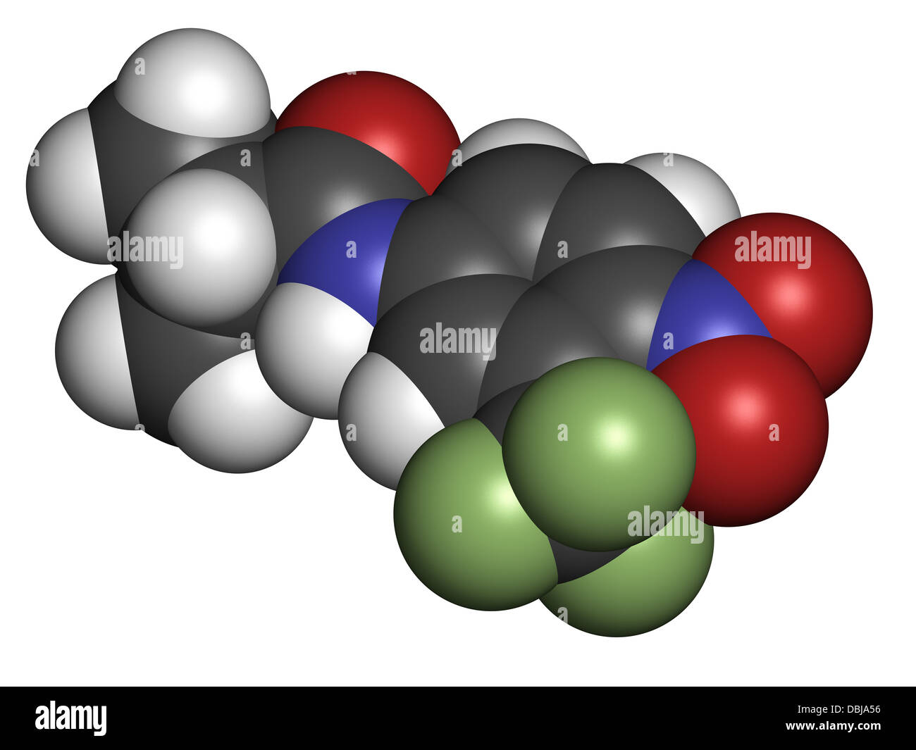 Flutamide prostate cancer drug (anti-androgen), chemical structure ...
