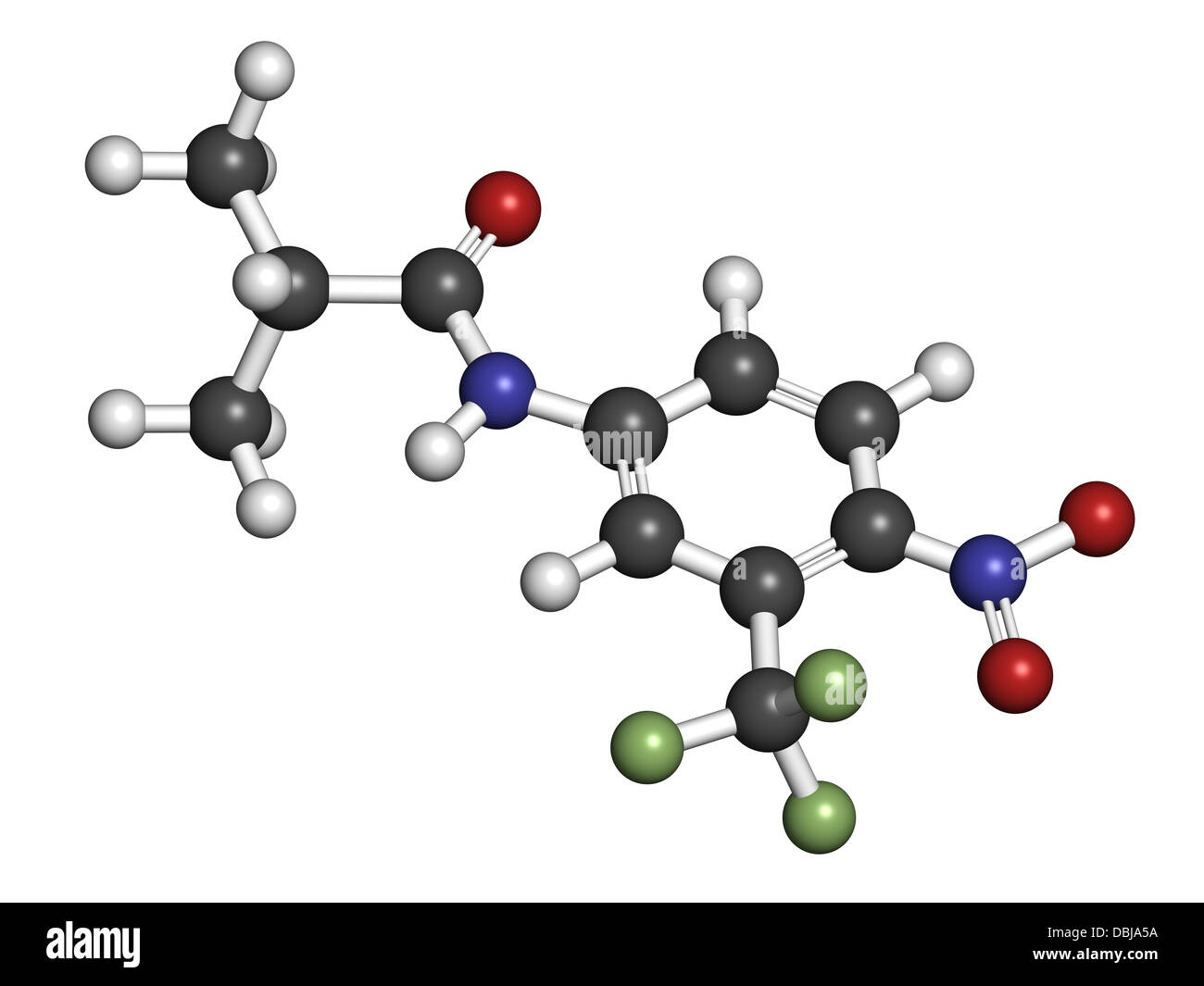 Flutamide prostate cancer drug (anti-androgen), chemical structure ...