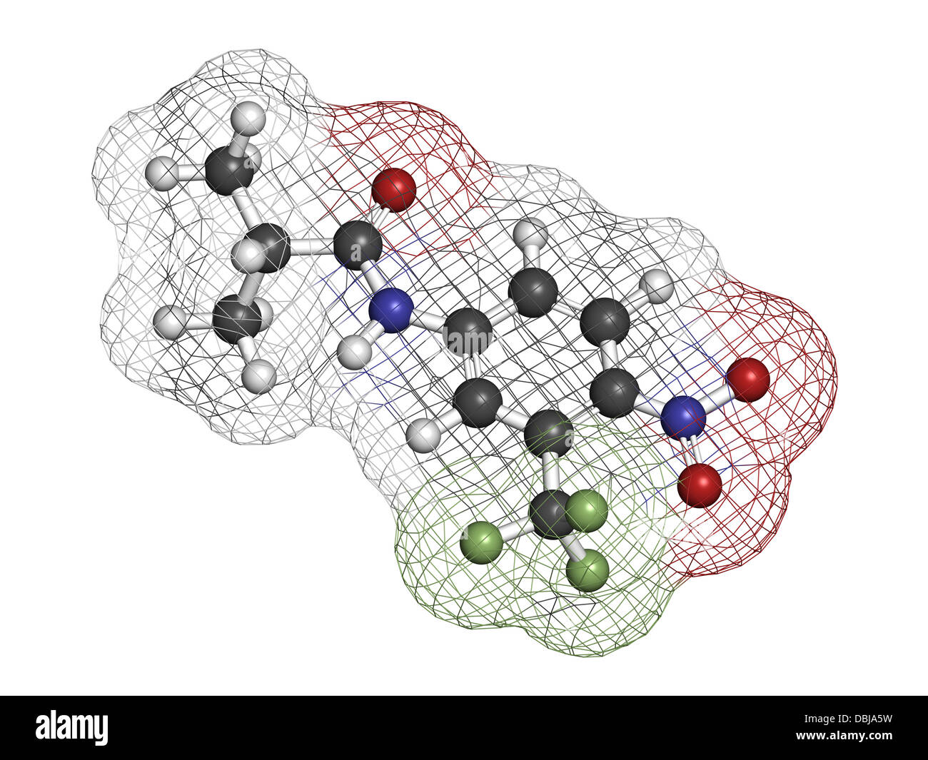 Flutamide prostate cancer drug (anti-androgen), chemical structure ...