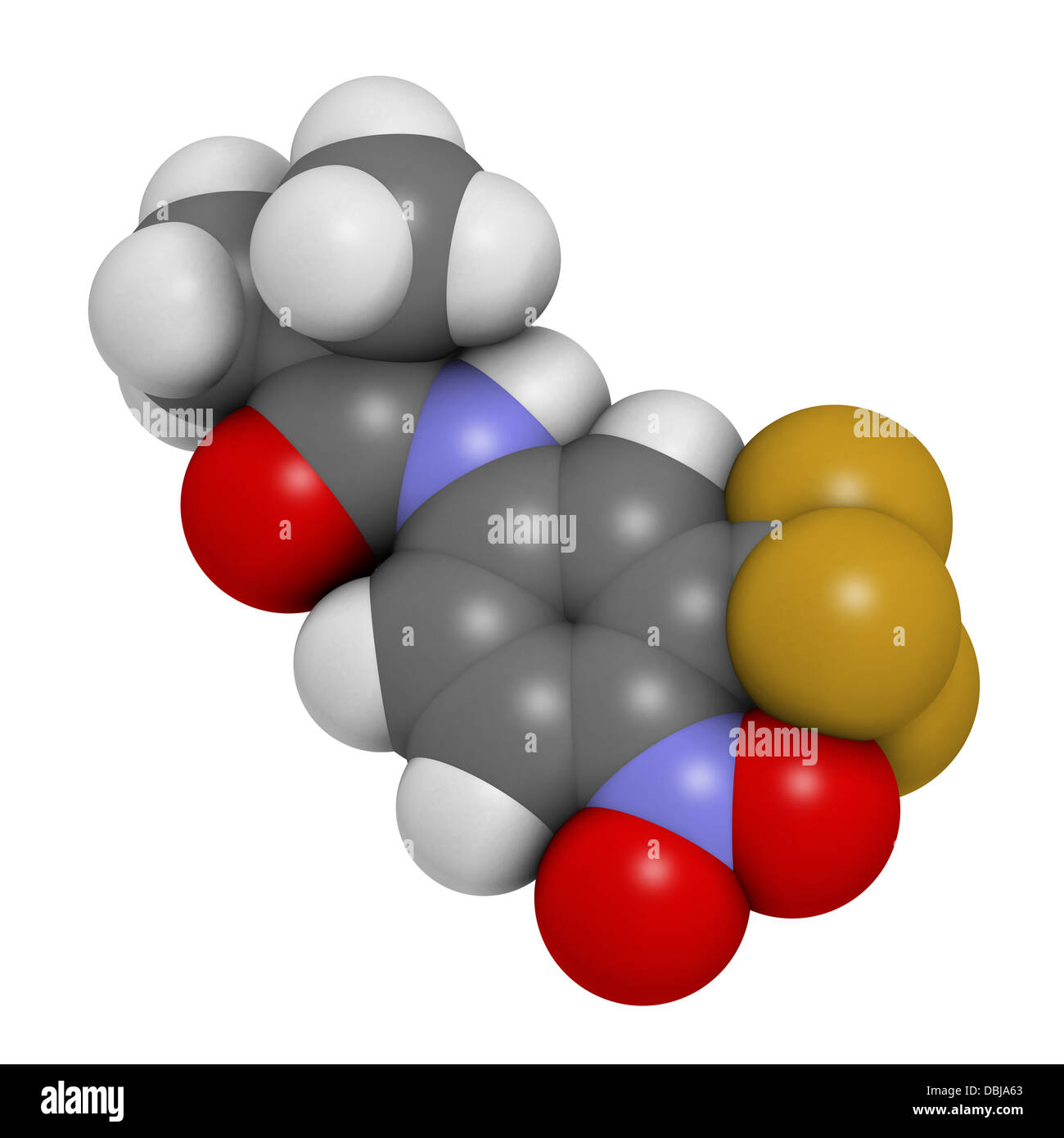 Flutamide prostate cancer drug (anti-androgen), chemical structure ...