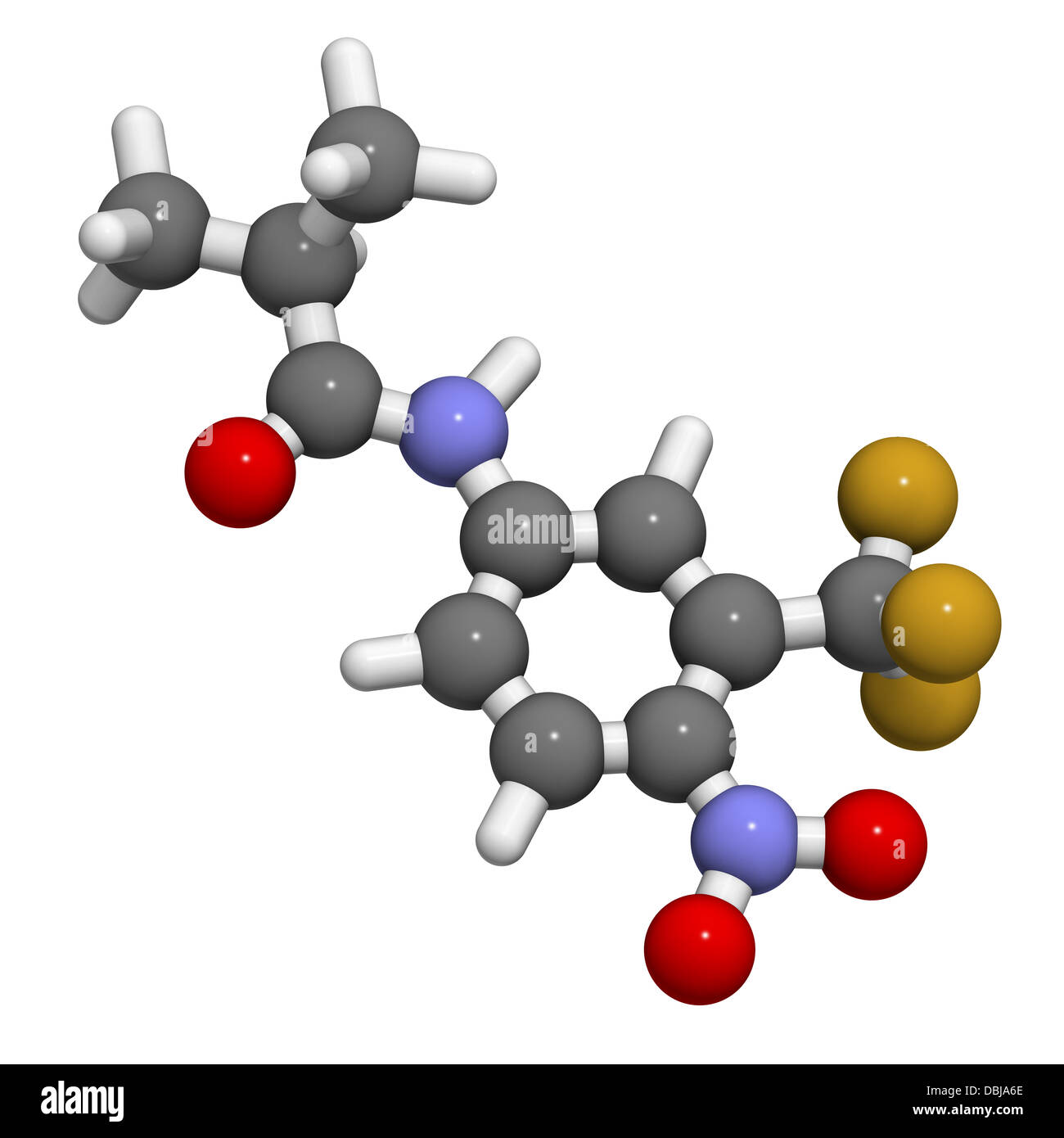 Flutamide prostate cancer drug (anti-androgen), chemical structure ...