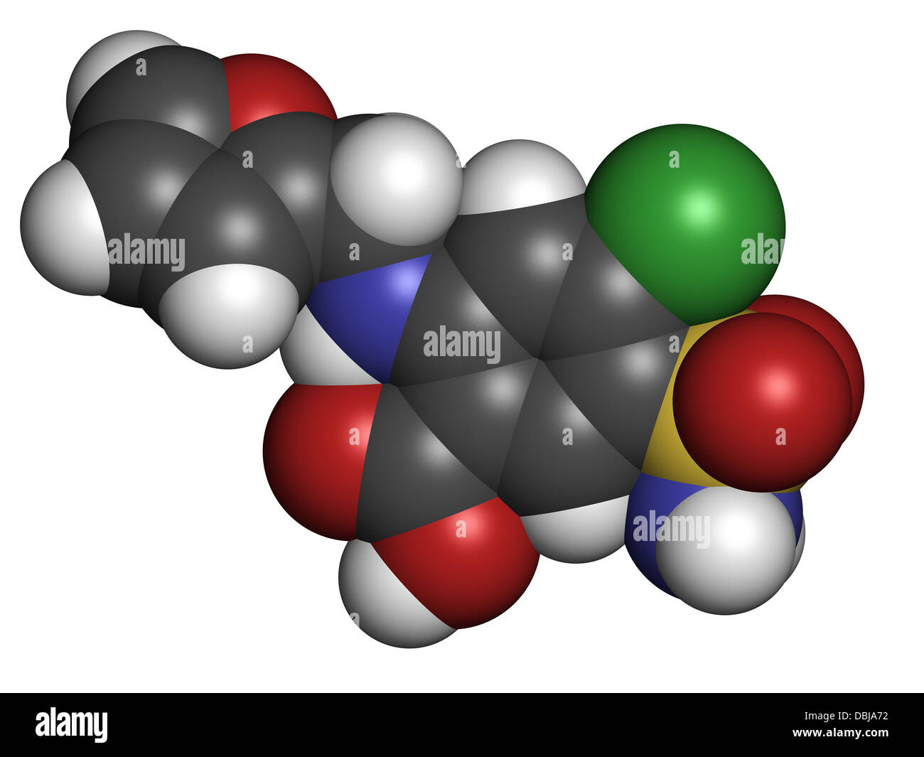 Furosemide diuretic drug, chemical structure. Medically used to treat ...