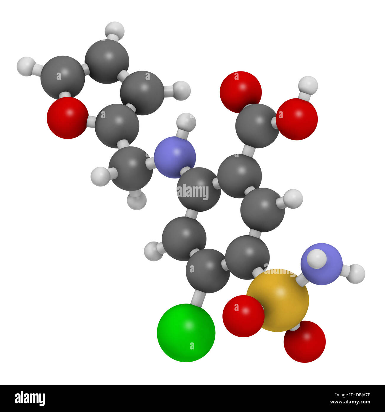 Furosemide diuretic drug, chemical structure. Medically used to treat ...