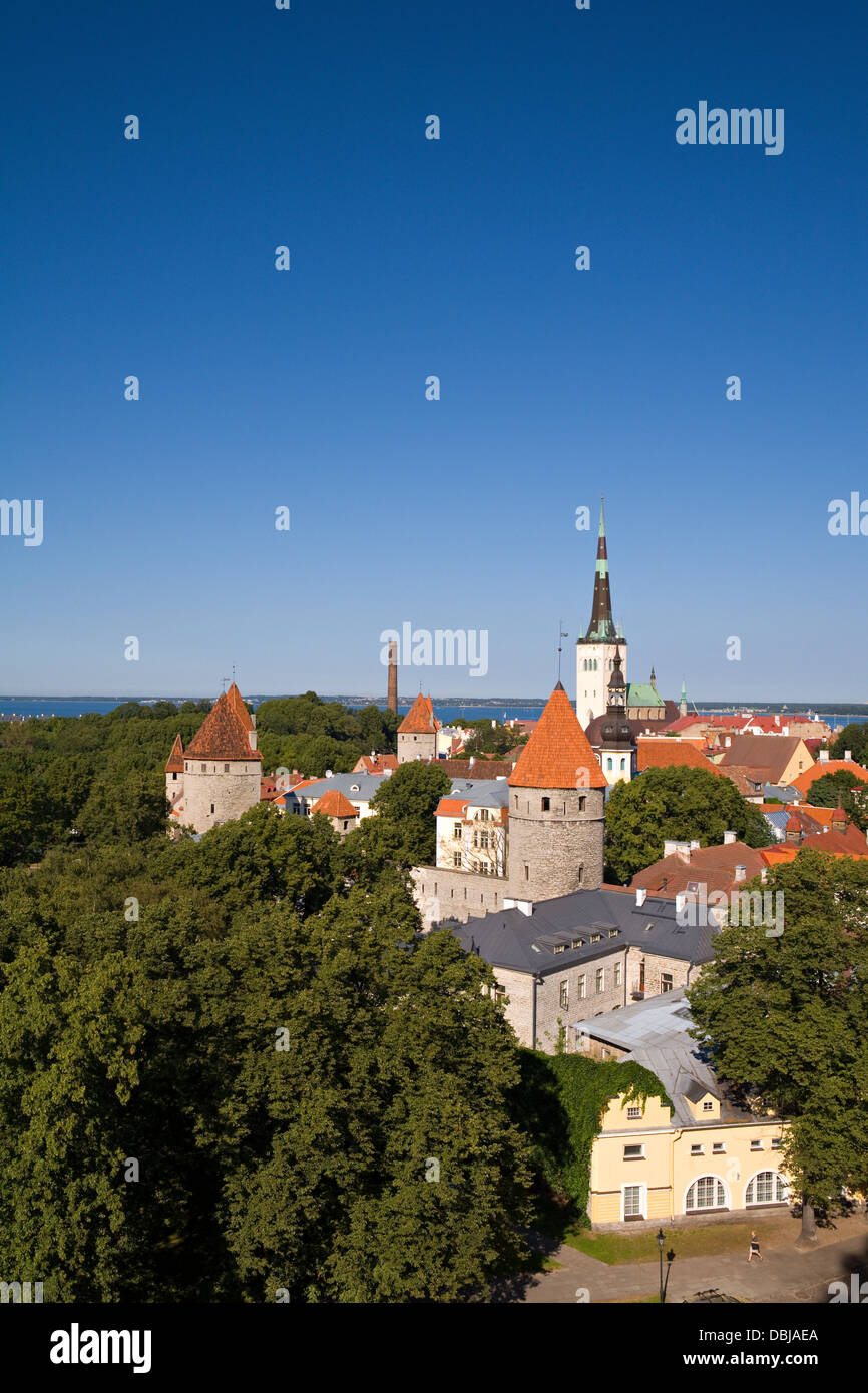 View over Oleviste Church & lower Old Town from Troopea district ...