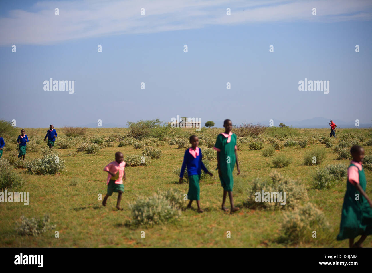 Children running through field hi-res stock photography and images - Alamy