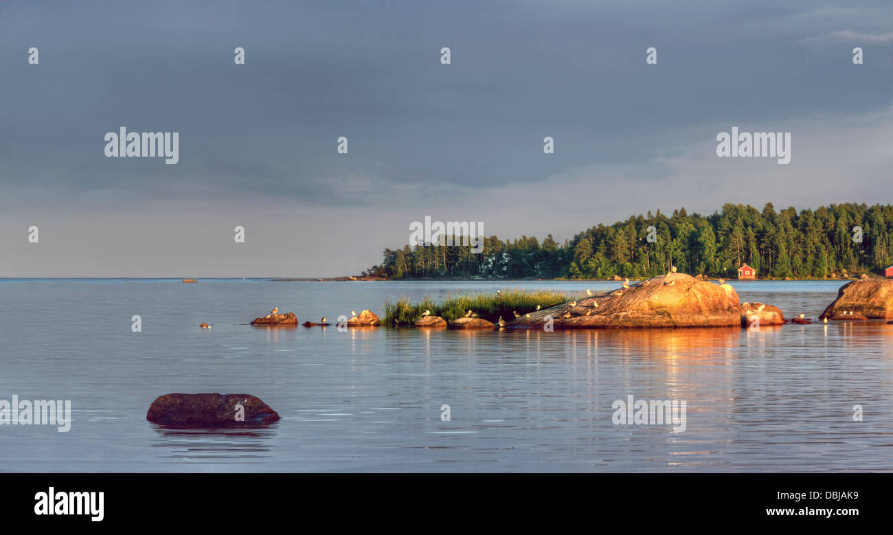 Panorama of a seaside landscape in Finland Scandinavia Stock Photo - Alamy