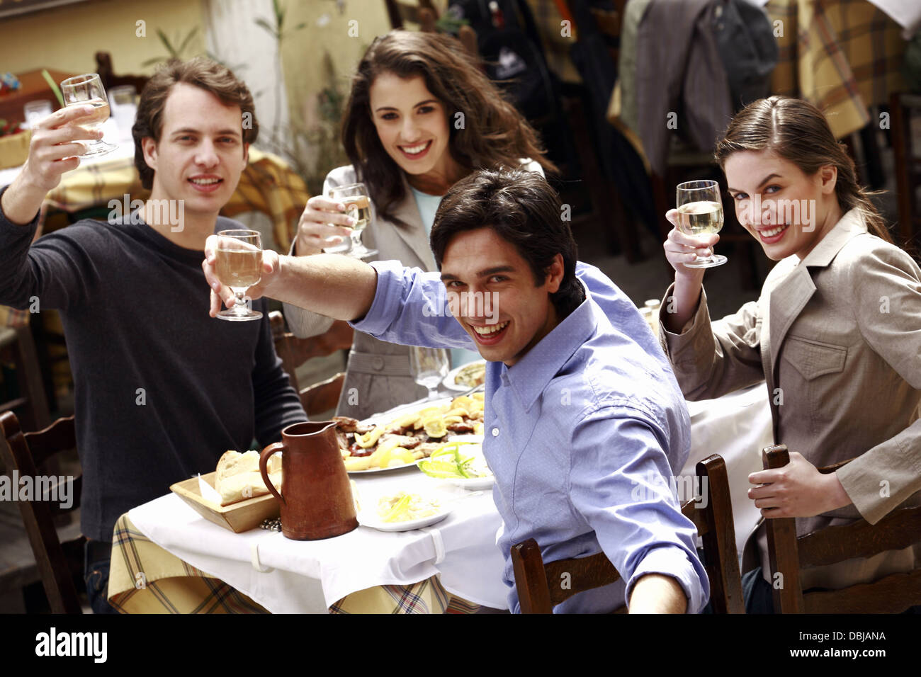 Spanish people toasting glasses hi-res stock photography and images - Alamy