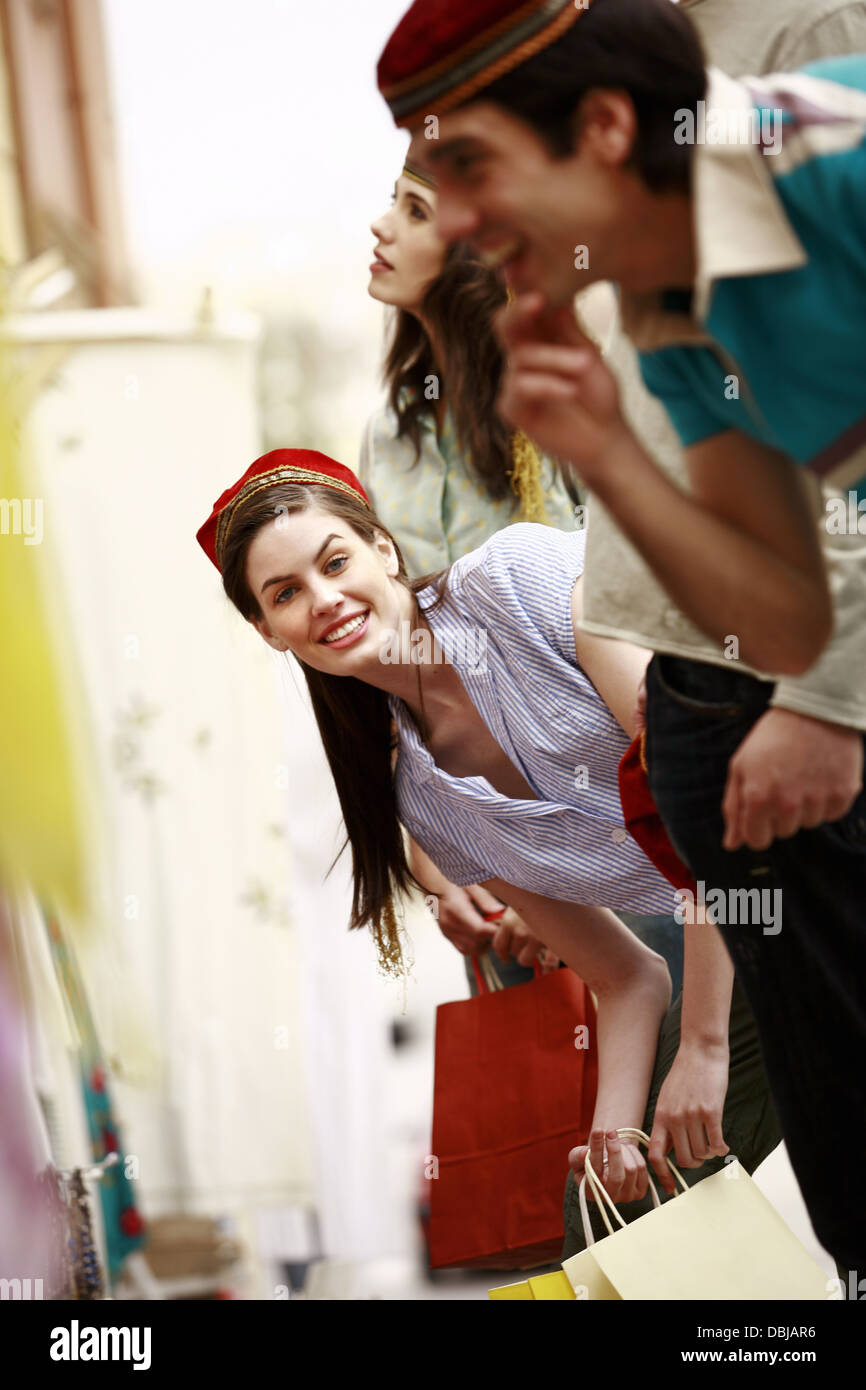 Woman shopping with friends Stock Photo - Alamy