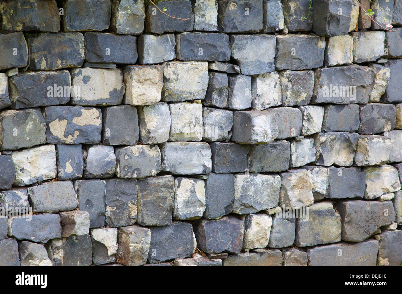 Uneven gray Square blocked wall Stock Photo - Alamy